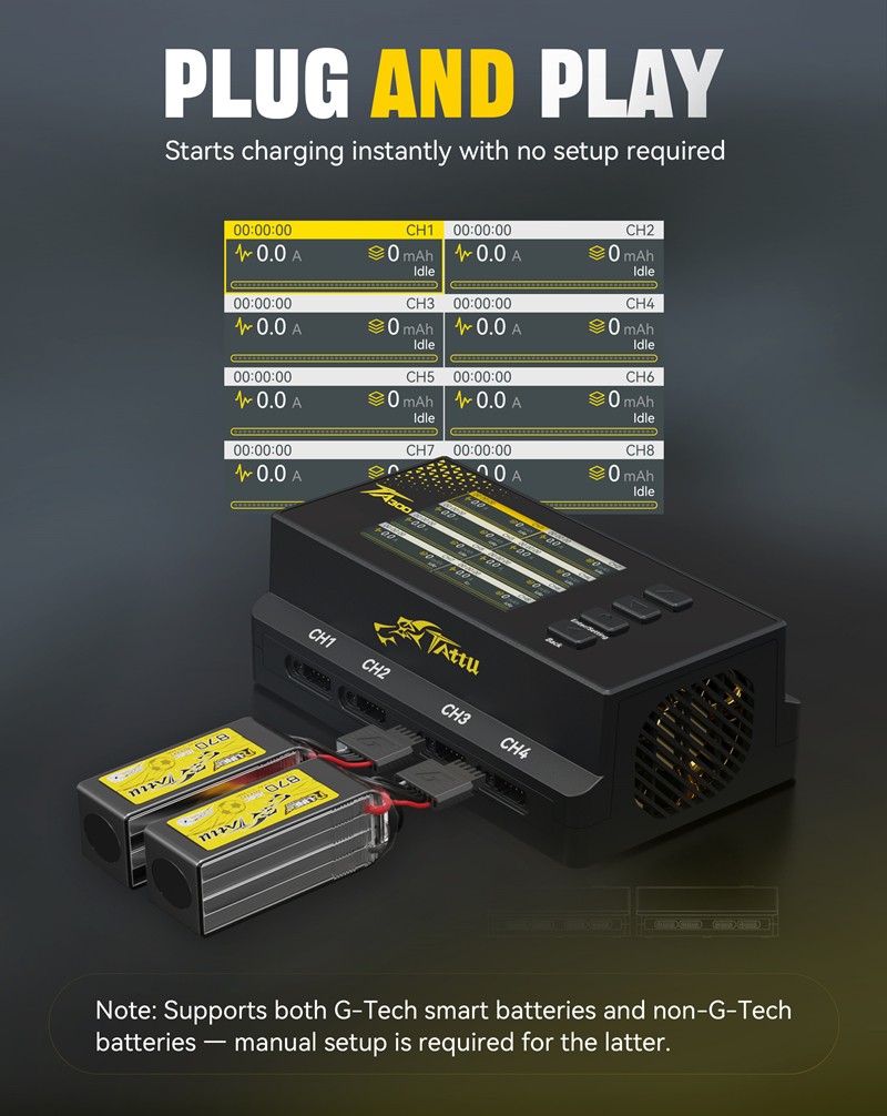 Tattu TA300 | 8-Channel Smart Drone Soccer Charger | Grepow